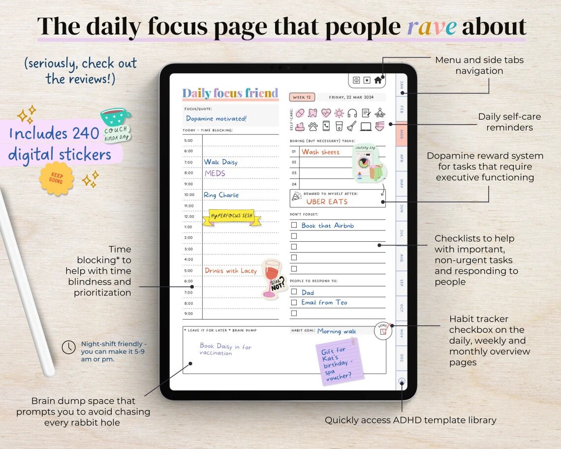 ADHD Digital Planner by a Fellow Adhder for Ipad, Goodnotes & Android ...