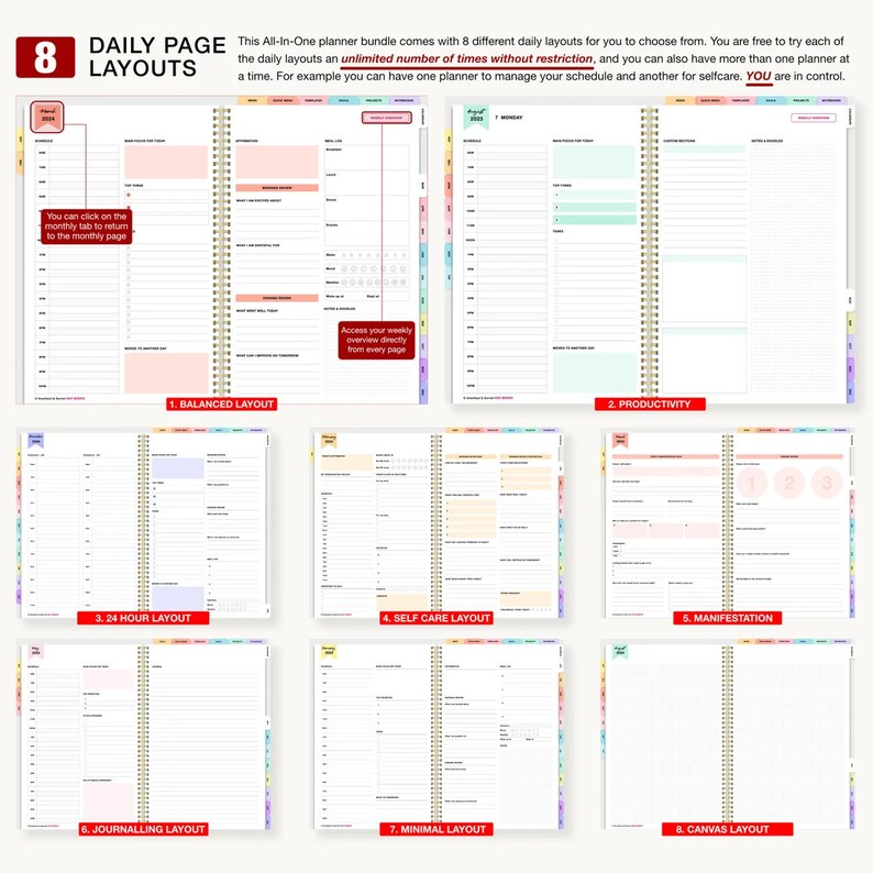 RAINBOW Premium Digital Planner Bundle Whole Shop iPad PDF Annotation ...