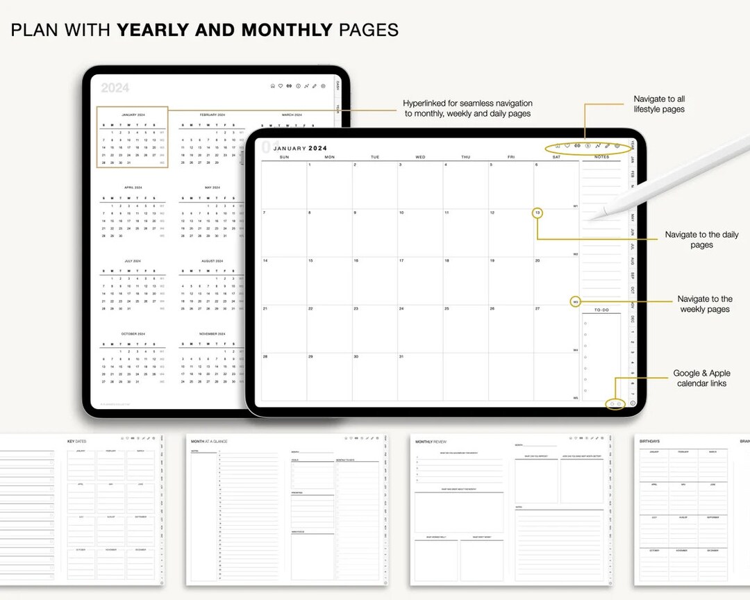 Digital Planner for Goodnotes, Ipad, Notability - Dated Digital ...