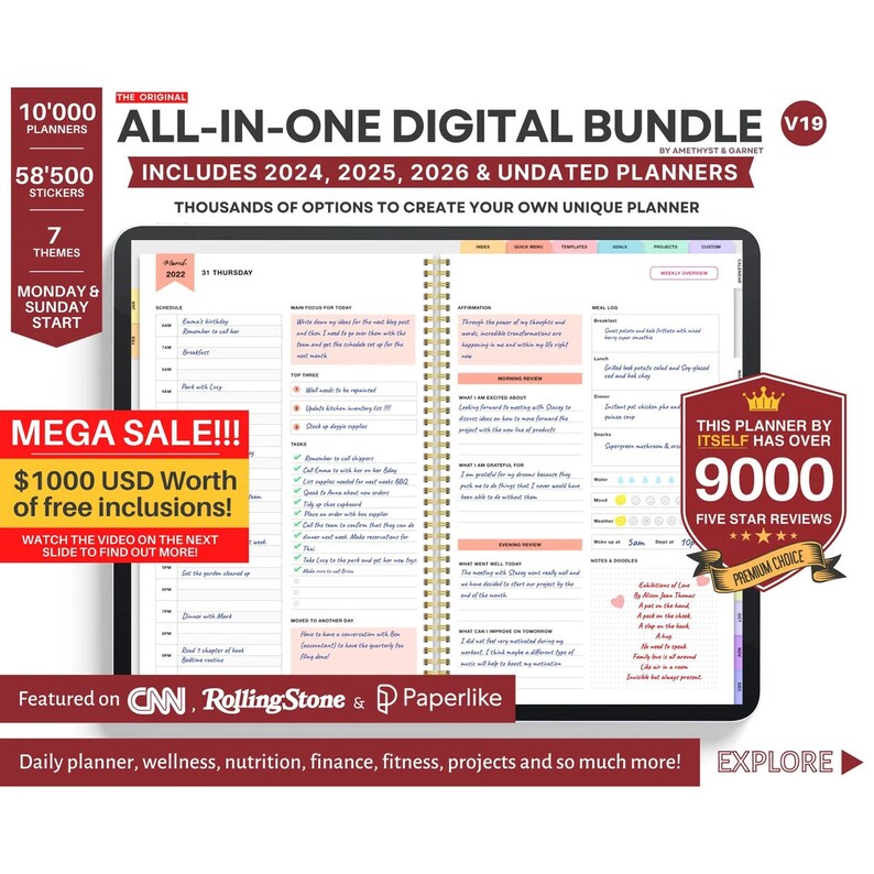 RAINBOW Premium Digital Planner Bundle Whole Shop iPad PDF Annotation ...