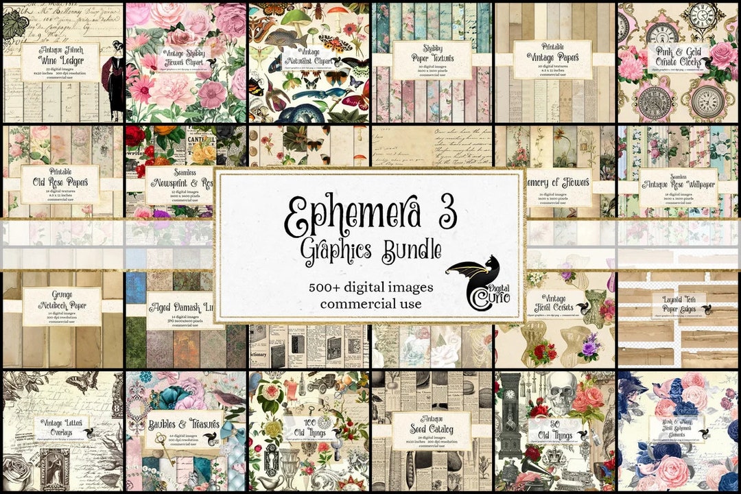 Ephemera Graphics Bundle 3 | Discount Clipart and Digital Paper ...