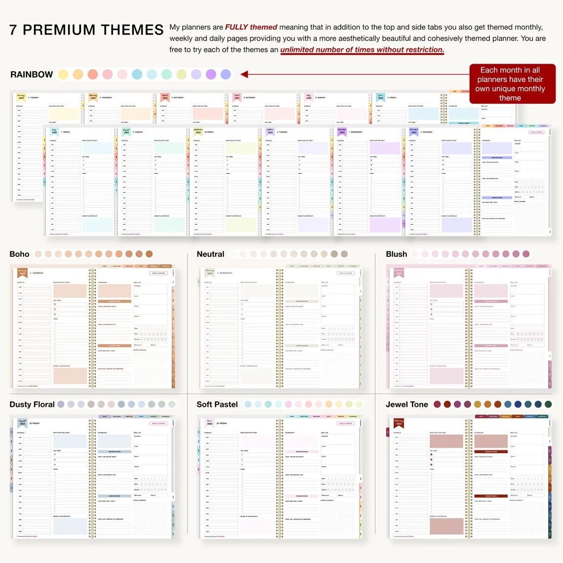 RAINBOW Premium Digital Planner Bundle Whole Shop iPad PDF Annotation ...