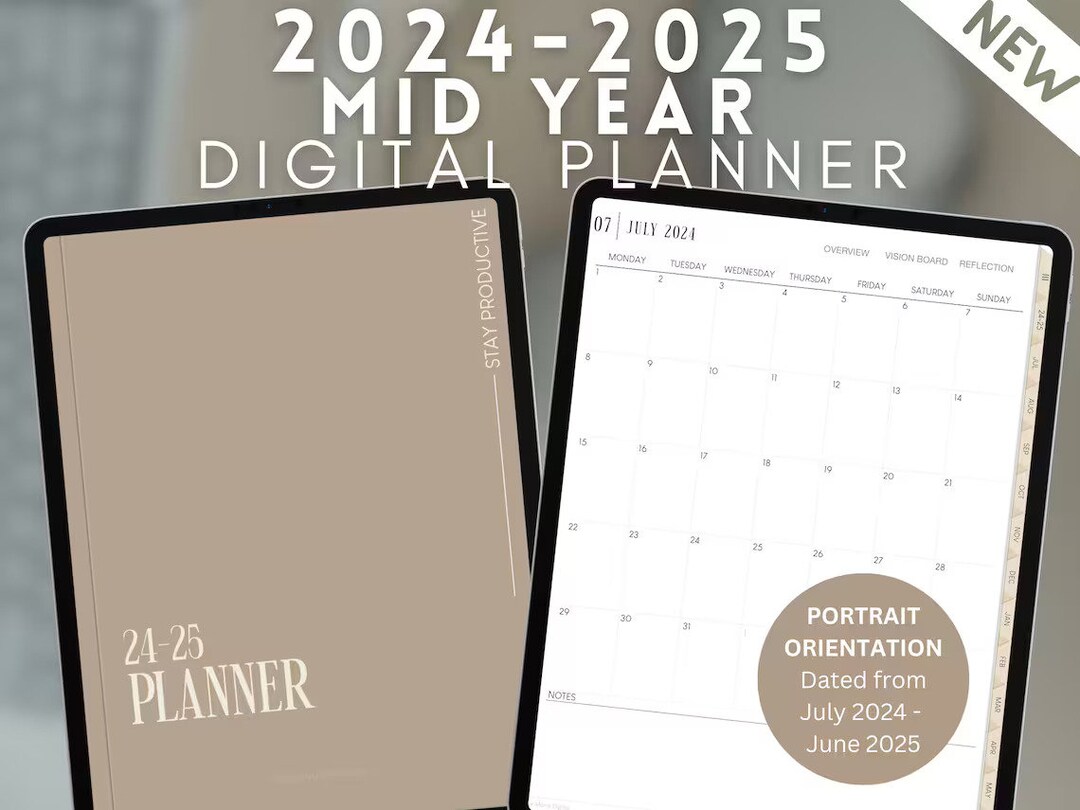 2024-2025 Digital Planner| Portrait Layout, Dated Monthly & Weekly ...