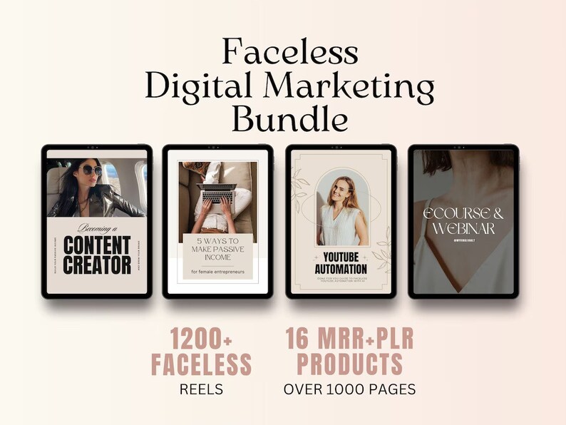 16 Faceless Digital Marketing Products | MRR & DFY | Master Resell ...