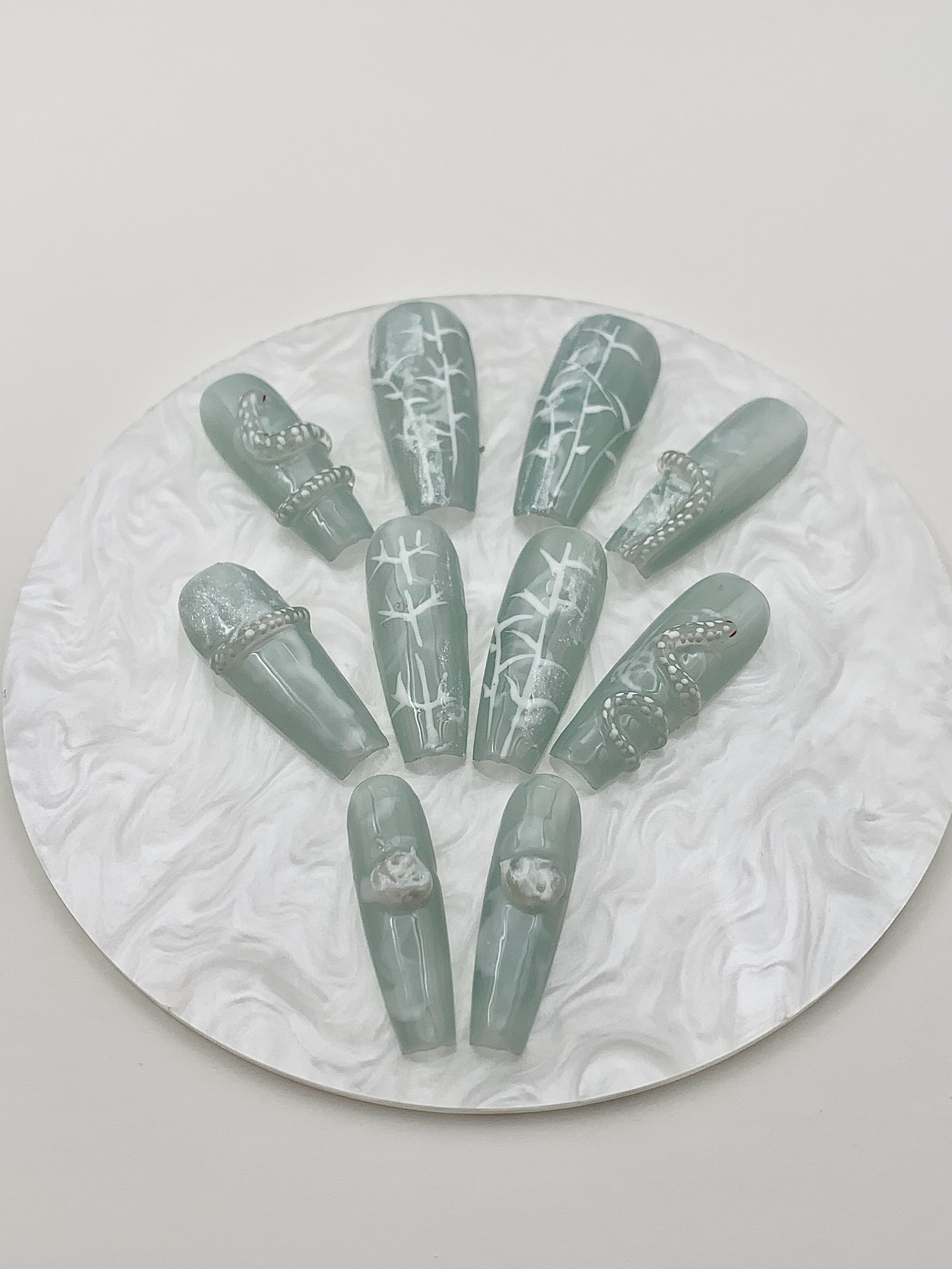 Serpentine Frost | Press on Nails | Fake Nails | Glue on Nails ...