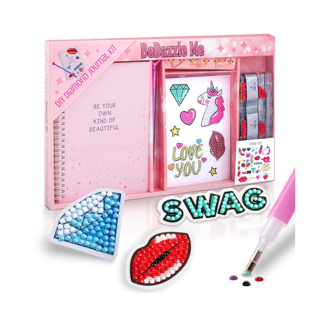 Bedazzle Me DIY Journal Set for Girls 7+, Sparkling Diamond Journaling ...