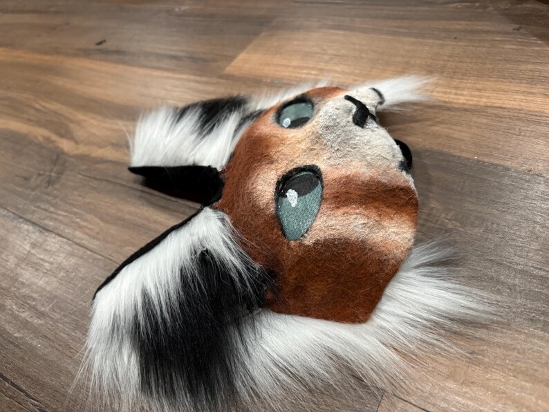 Red Panda Mask, Cat Mask, Felted and Painted Mask, Animal Mask - Etsy