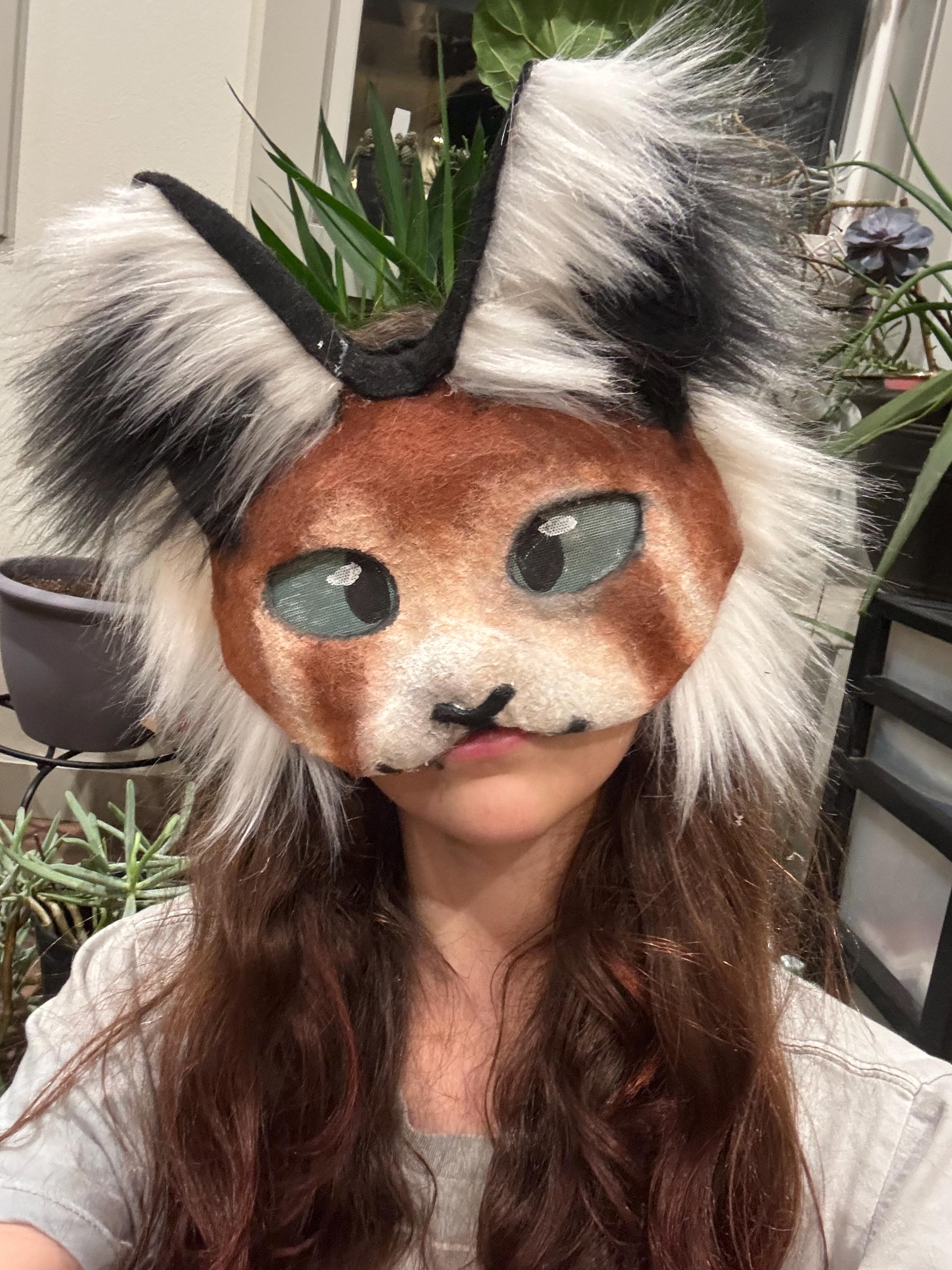 Red Panda Mask, Cat Mask, Felted and Painted Mask, Animal Mask - Etsy