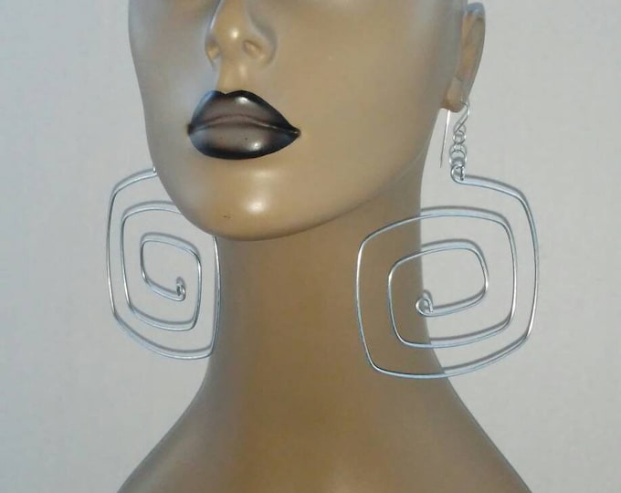 Uniquely Shaped Wire Earrings, Large Earrings, Long Earrings, Fashion ...