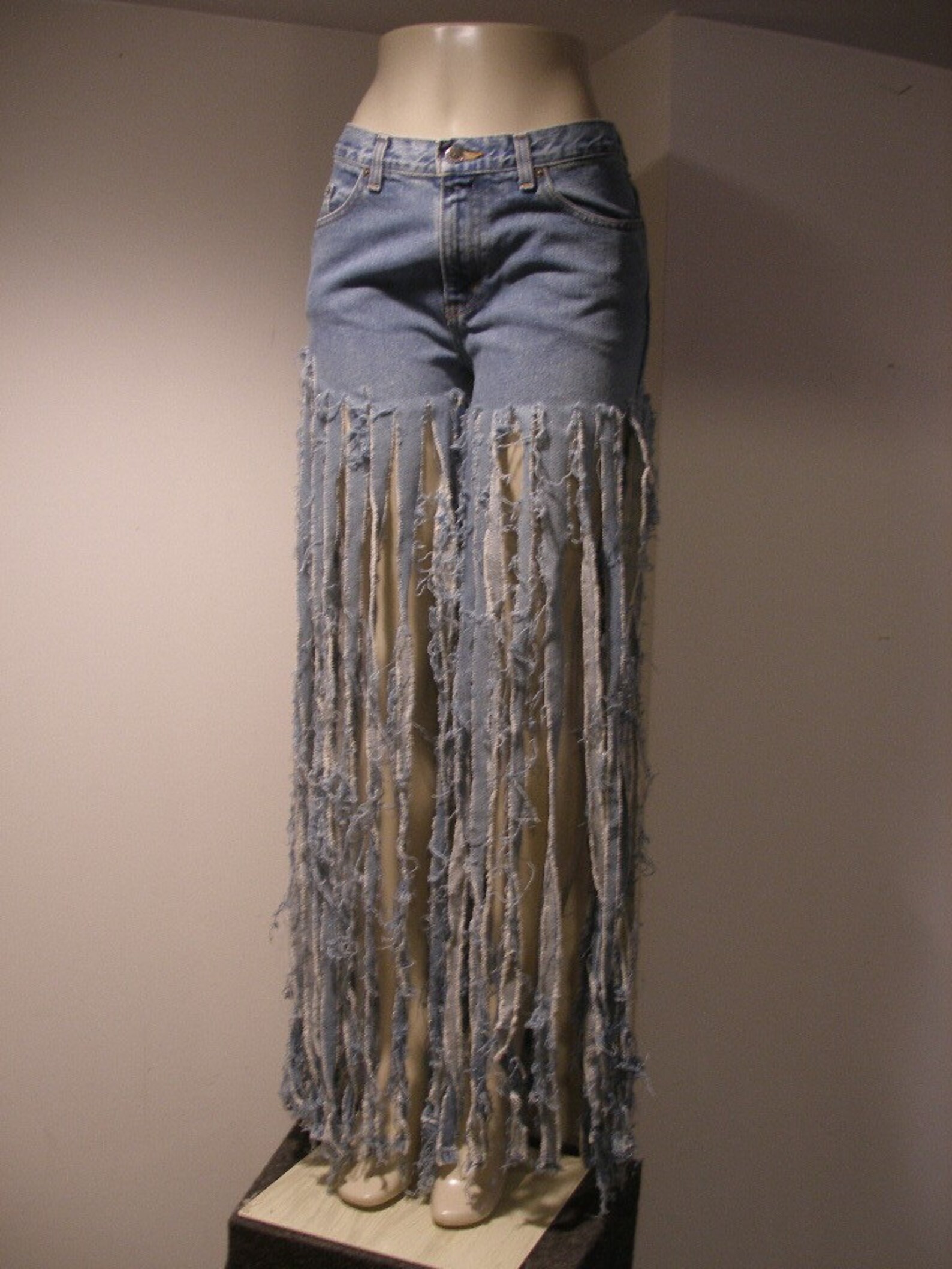 Wild Stringed Out Womens Denim Jeans Womens Jeans Cut Up | Etsy