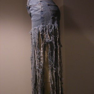 Wild Stringed Out Womens Denim Jeans Womens Jeans Cut Up | Etsy