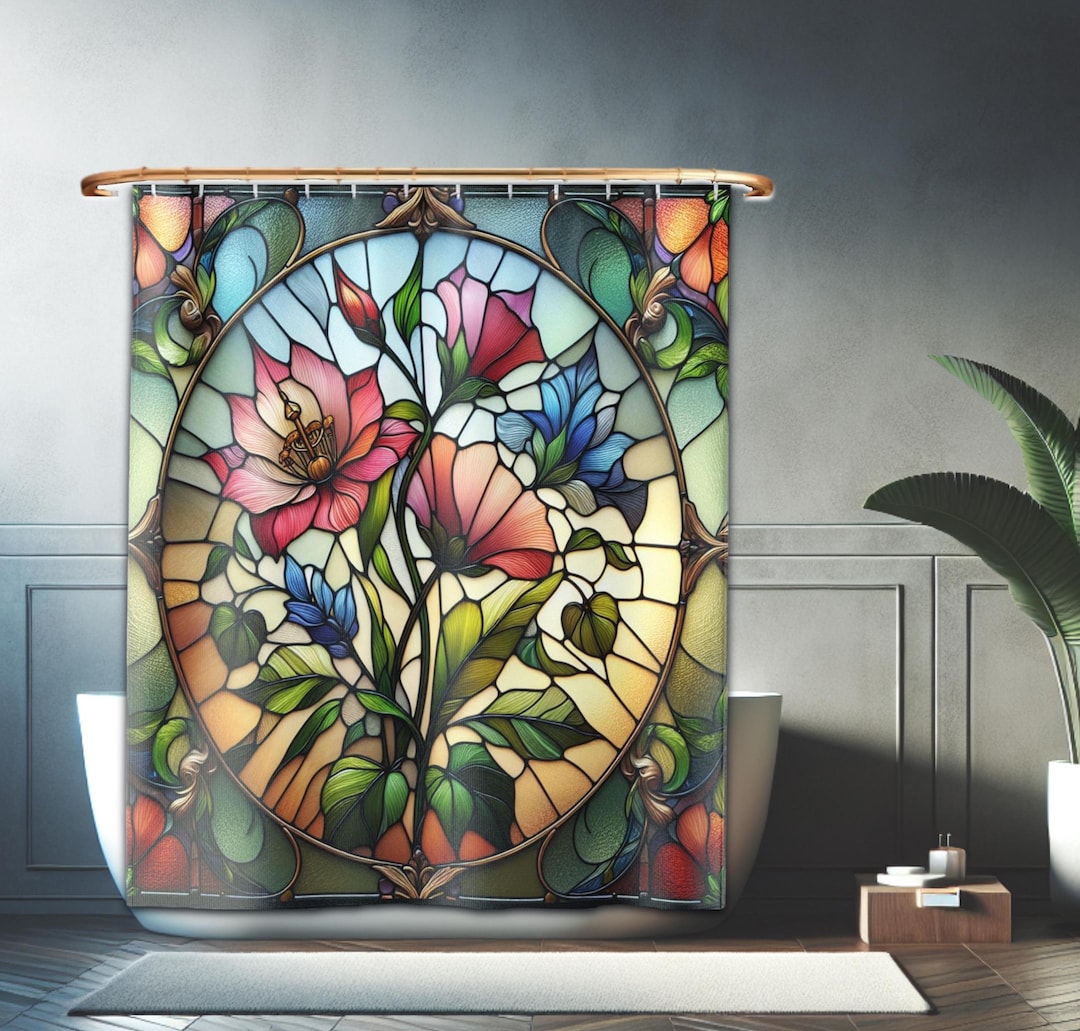 Stained Glass Shower Curtains