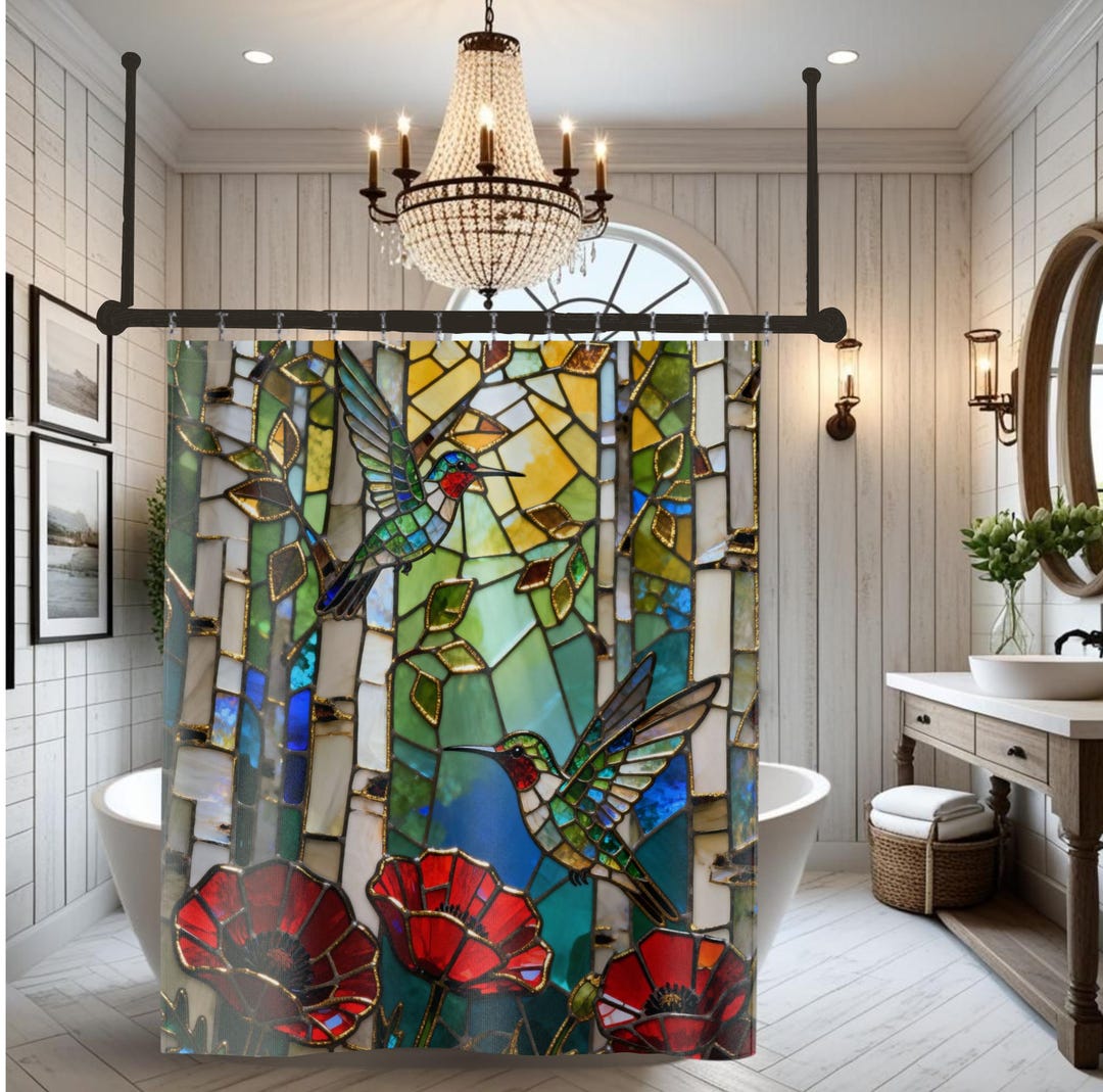 Stained Glass Shower Curtain