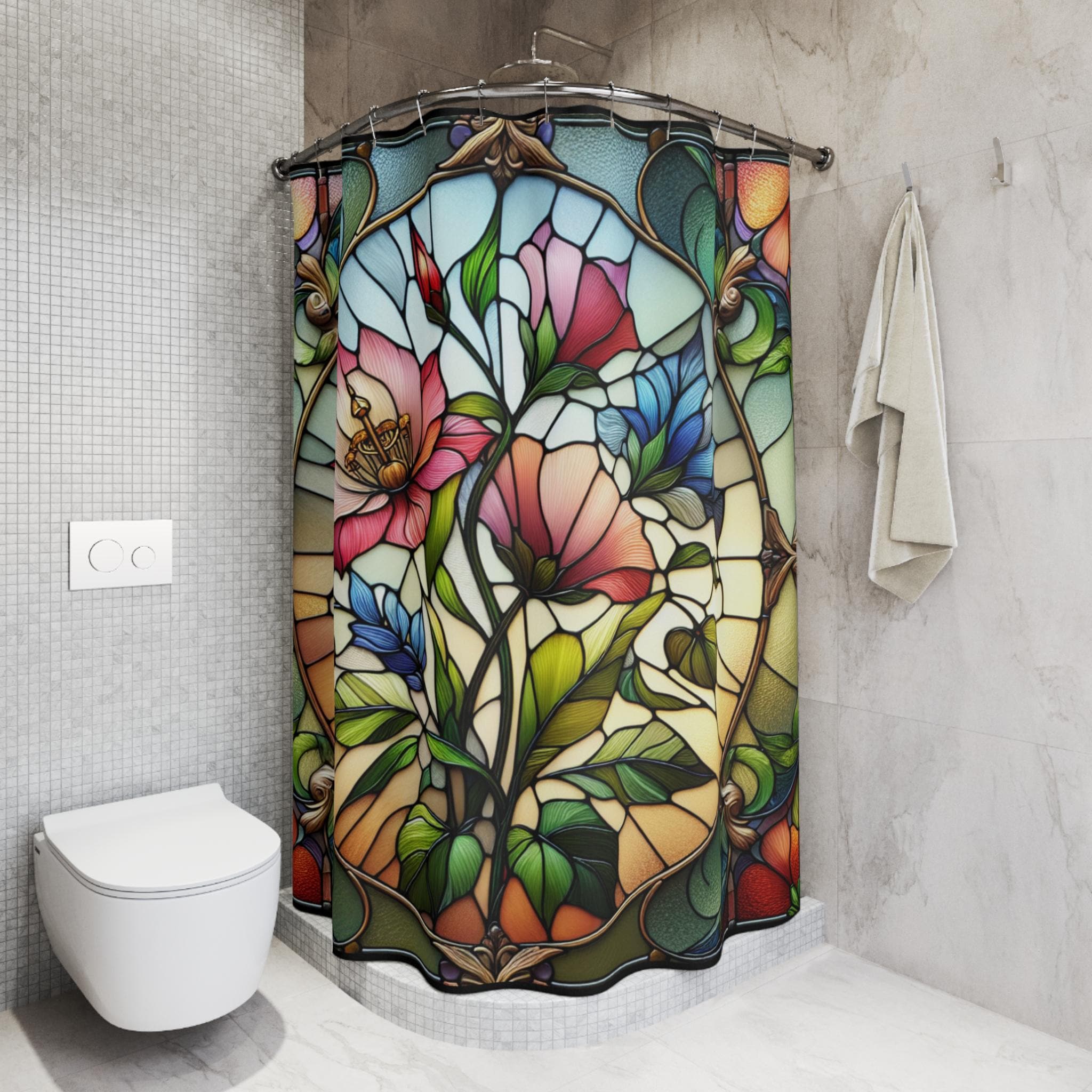 Stained Glass Shower Curtains
