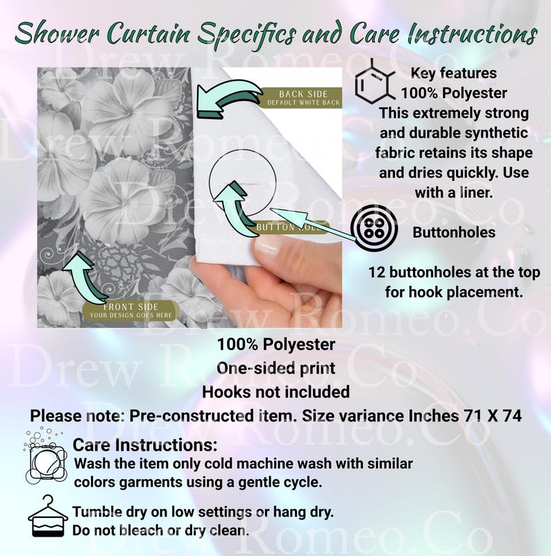 Seahorse Shower Curtain: Vintage Look, Coastal Botanical Print - Etsy