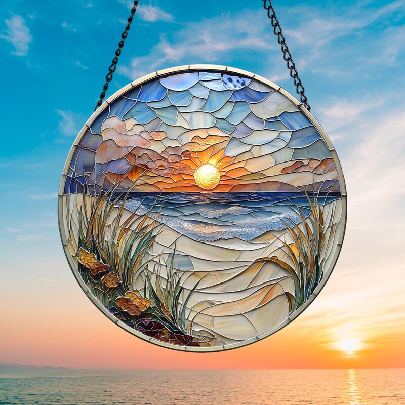 Beach Stained Glass - Etsy