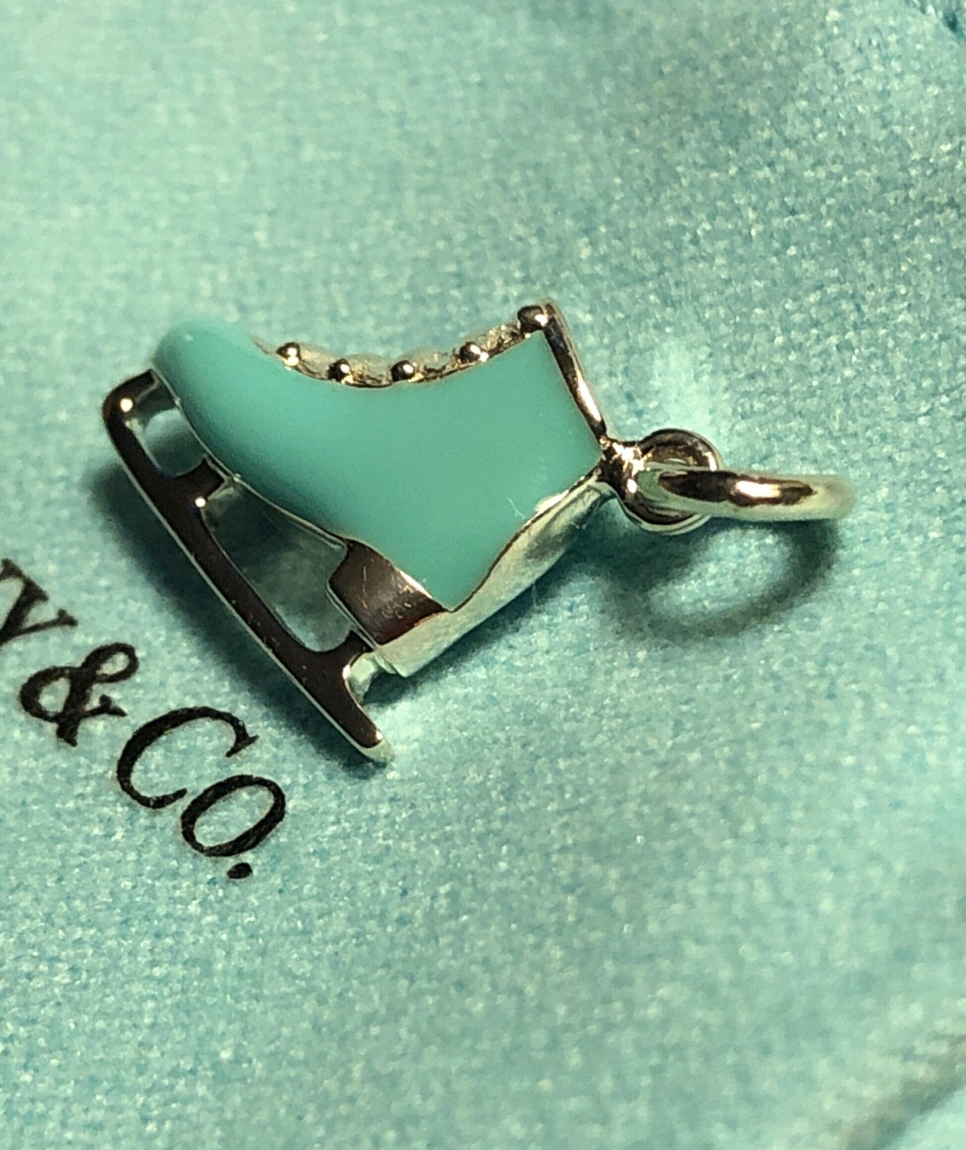 Vintage Tiffany & Co RARE Blue Enamel Ice Skate Charm RARE Find ...