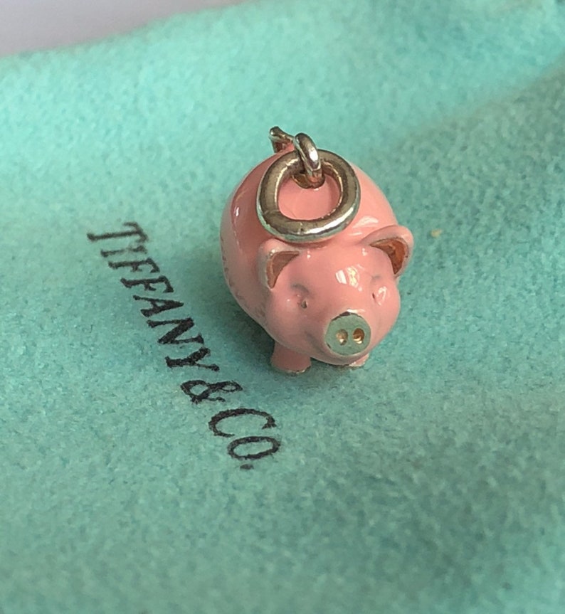 Vintage Tiffany & Co Pink Piggy Charm - Etsy