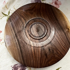 Unique Hand Turned Lidded Black Walnut Bowl With Cherry Handle - Etsy