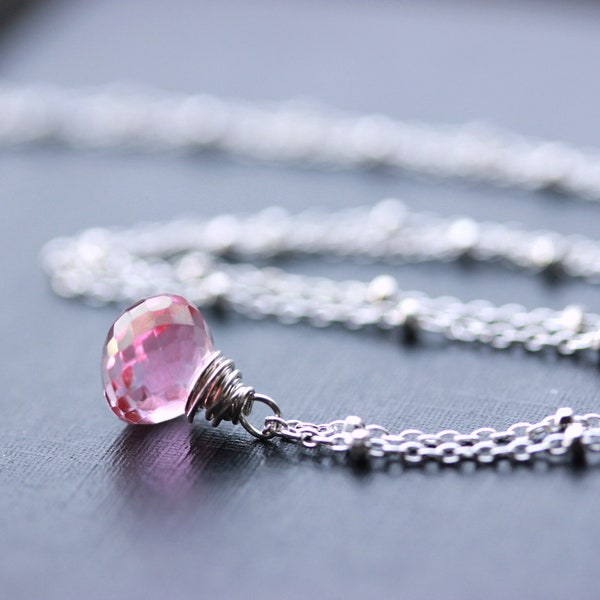 Pink Topaz Necklace - Etsy