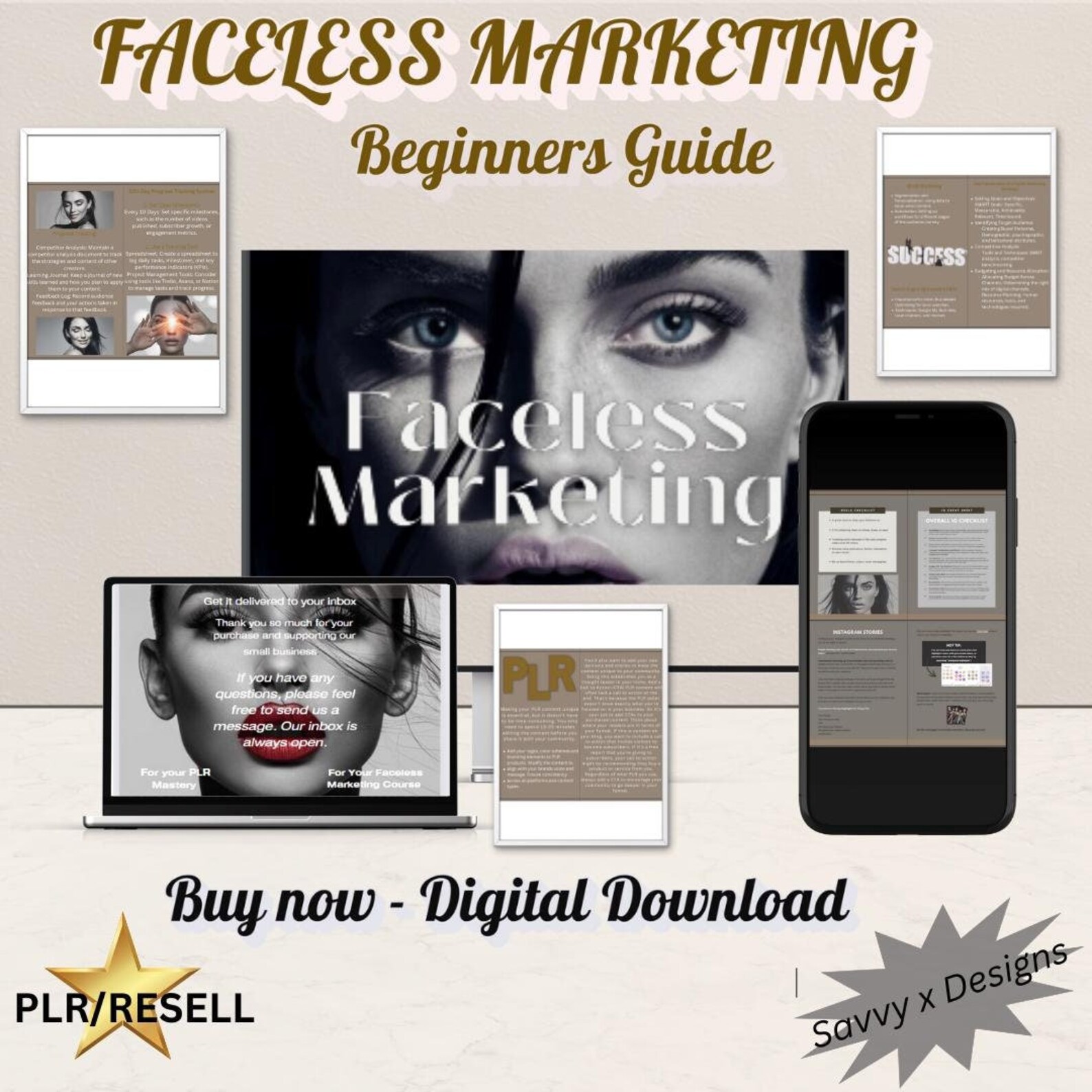 Faceless PLR/MMR Digital Guide Resell Rights Editable Content Content ...