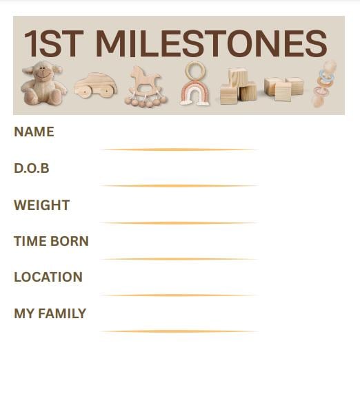 Baby's First Year Milestone Journal – Guide for New Parents |digital ...