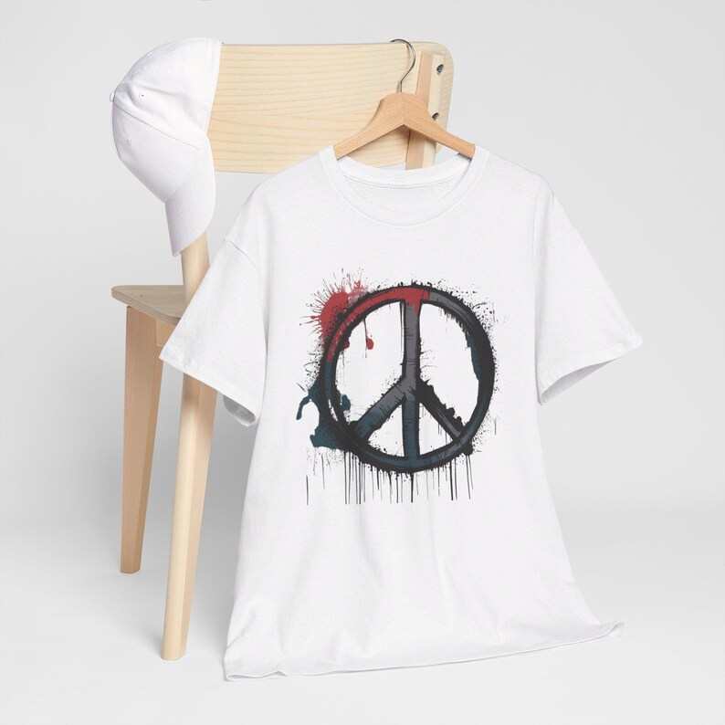 Spray-painted Peace Symbol T-shirt Street Art Style Urban Rebellion and ...