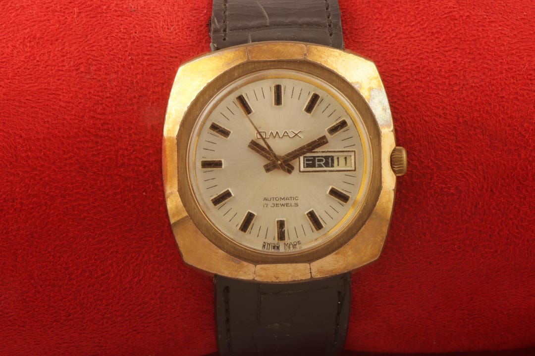 Omax Vintage Swiss Automatic Mens Working Wrist Watch Antique Recently ...