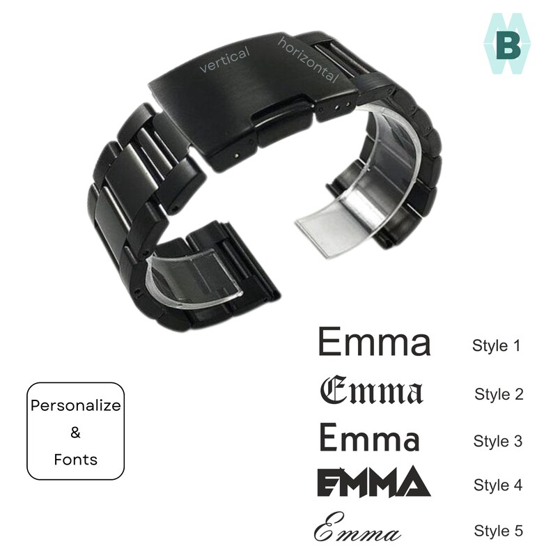 For Garmin Venu Guardian Flame Metal Watch Band Personalize Stainless ...