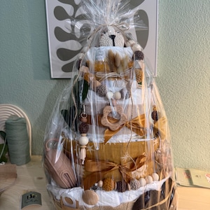 Neutral Dog Diaper Cake, Unisex Diaper Cake, Gift for Birth, Baby ...