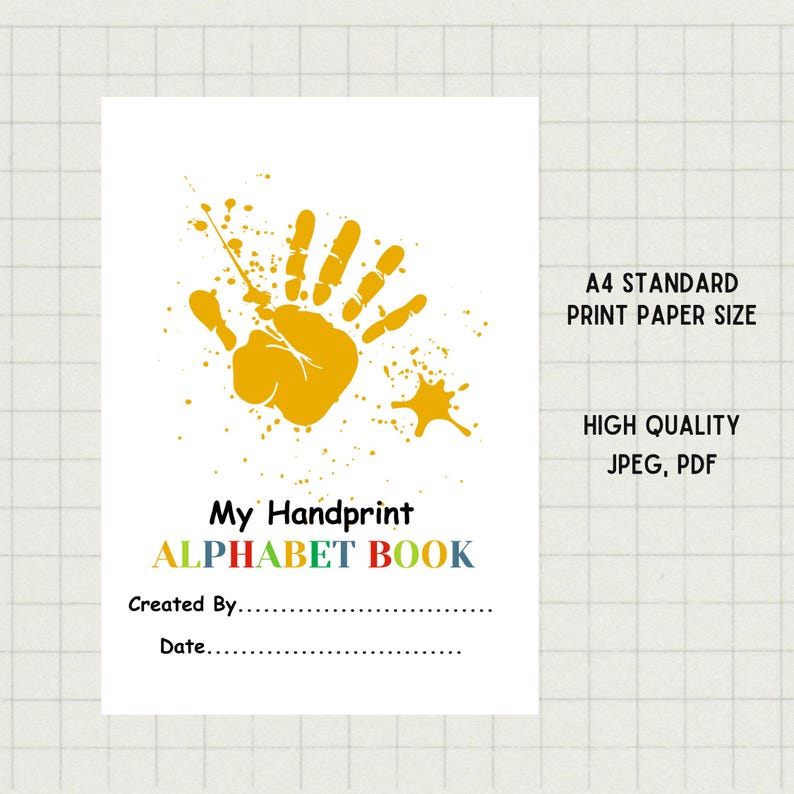 A-Z ABC Alphabet Handprint Craft Art Phonic Book / Baby Toddler Child ...