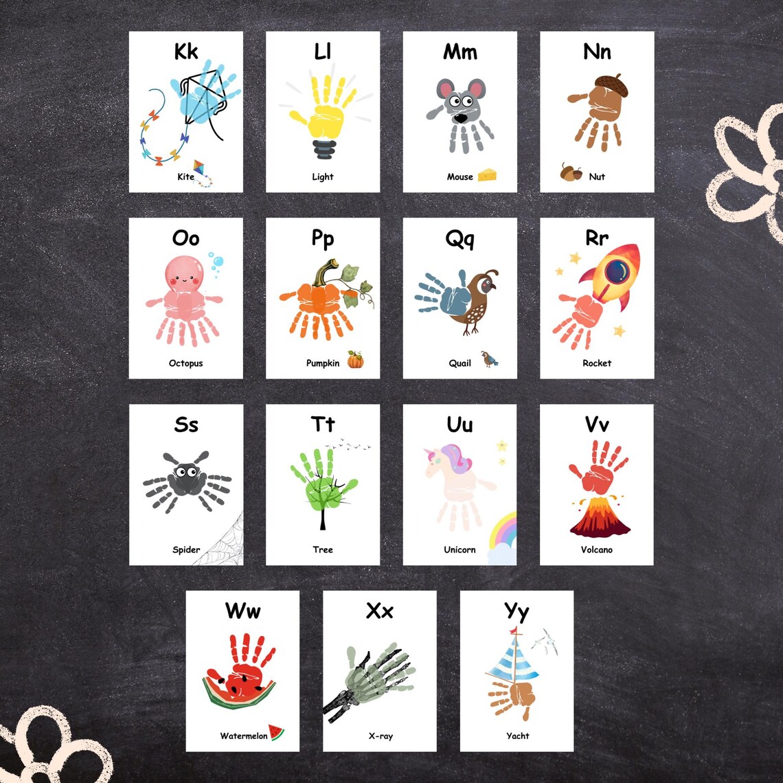 A-Z ABC Alphabet Handprint Craft Art Phonic Book / Baby Toddler Child ...