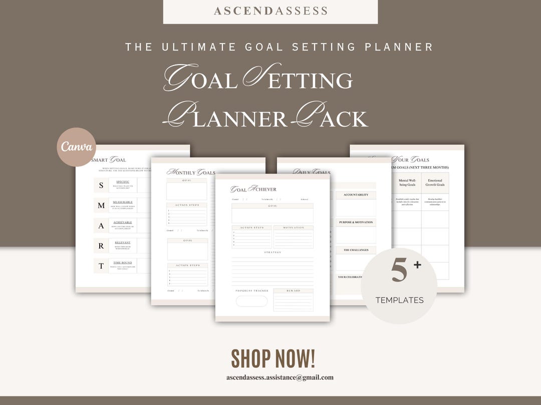 Goal Setting Planner Pack Canva Template for Personal & Professional ...