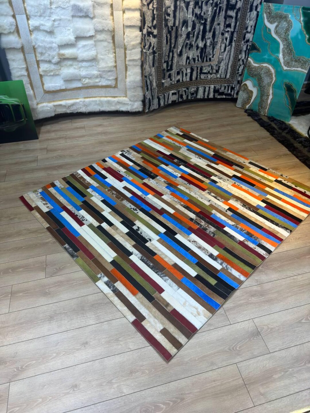 Colorful Cowhide Rug | Multi-colored Handmade Natural Cowhide Area Rug ...