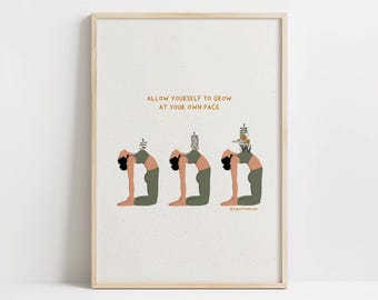 Grow at Your Own Pace – Printable Motivational Wall Art - Etsy