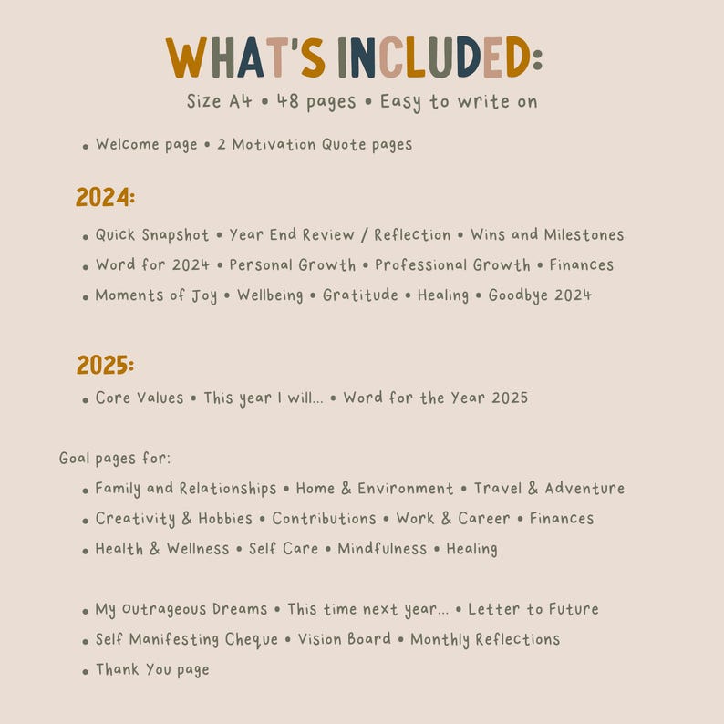 Pre-order 2024 and 2025 Self-reflection and Goal Setting Workbook ...