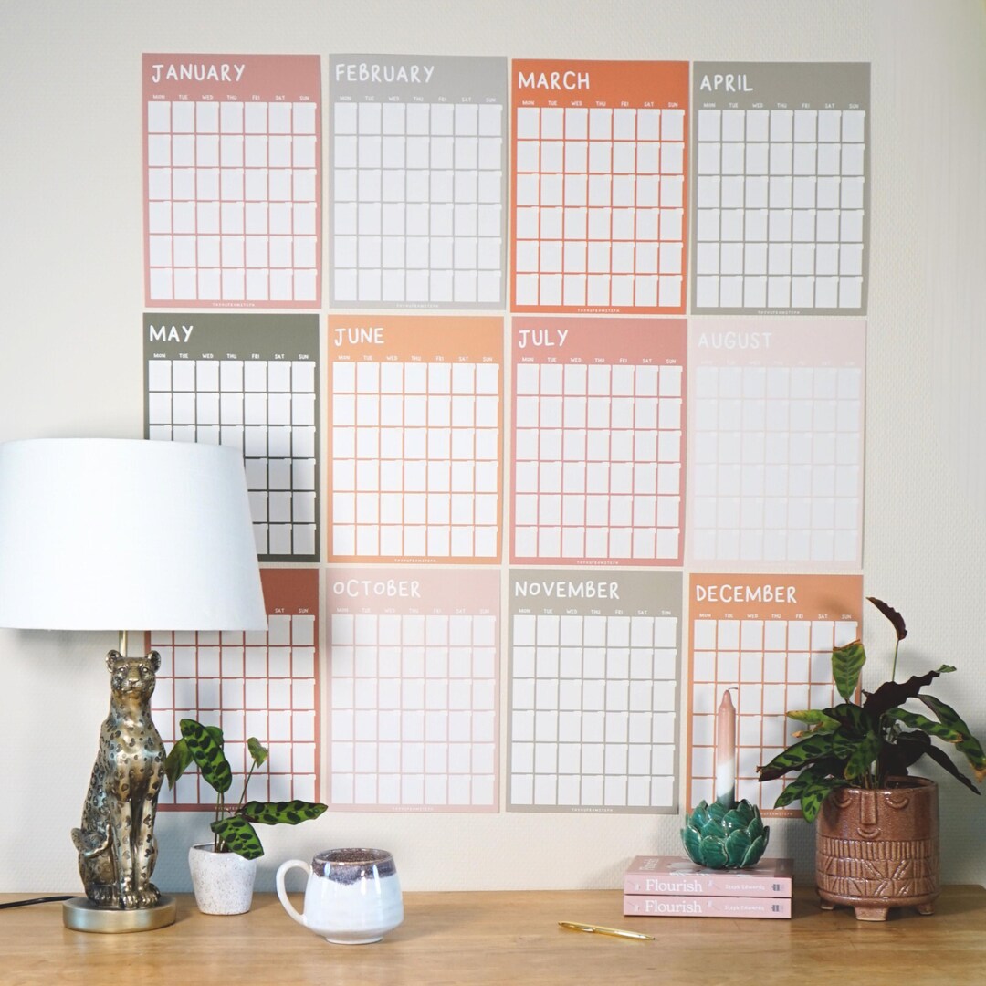 Large Undated Wall Planner | Earthy | 12 X A4 - Etsy