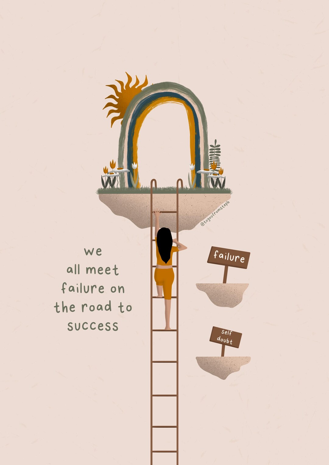 Road to Success Art Print A3, A4 & A5 Women's Art Inspirational Art ...