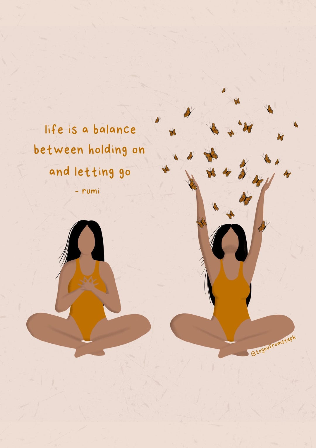Letting Go Art Print A3, A4 & A5 Women's Art Inspirational Art ...