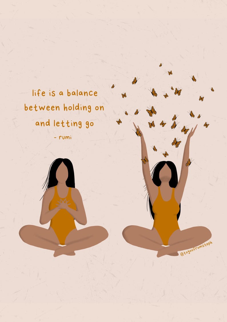 Letting Go Art Print A3 A4 A5 Women S Art Inspirational Art