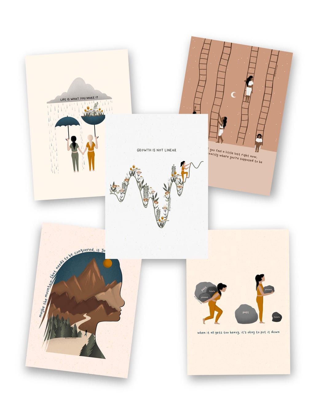 Growth Bundle - Pack of 5 Postcards - Etsy
