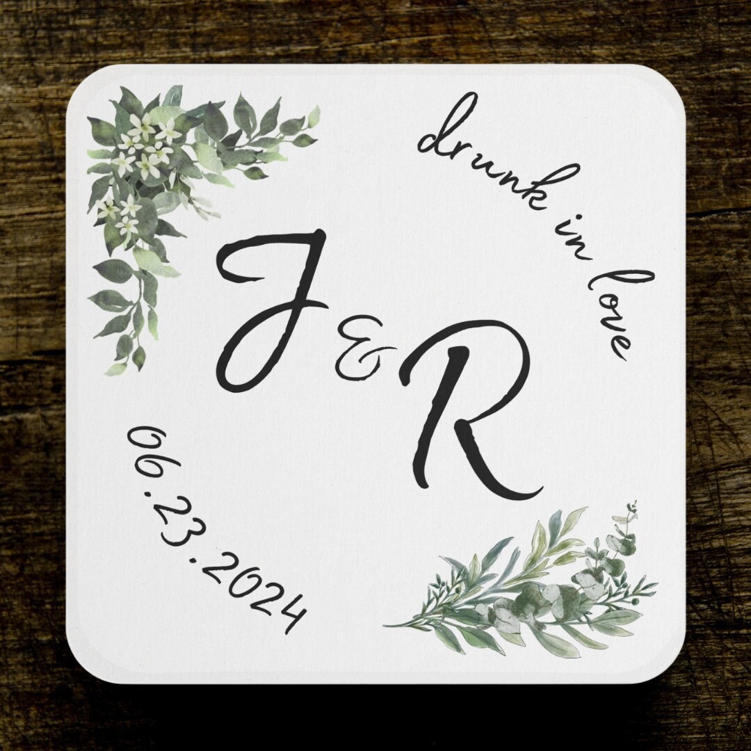 Wedding Coaster Custom Coaster Wedding Party Favors Wedding Table Decor ...