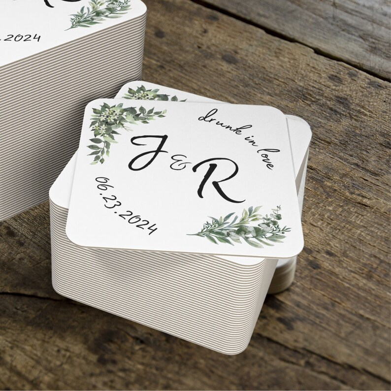Wedding Coaster Custom Coaster Wedding Party Favors Wedding Table Decor ...