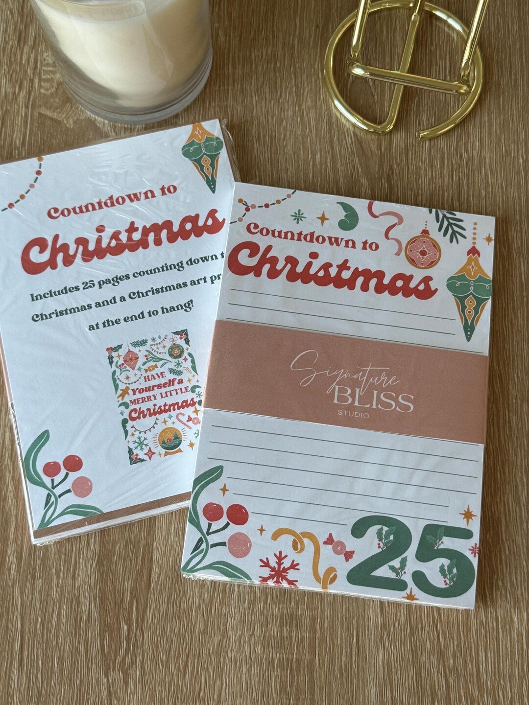 Countdown to Christmas Notepad, Christmas Notepad, Holiday Notepad ...
