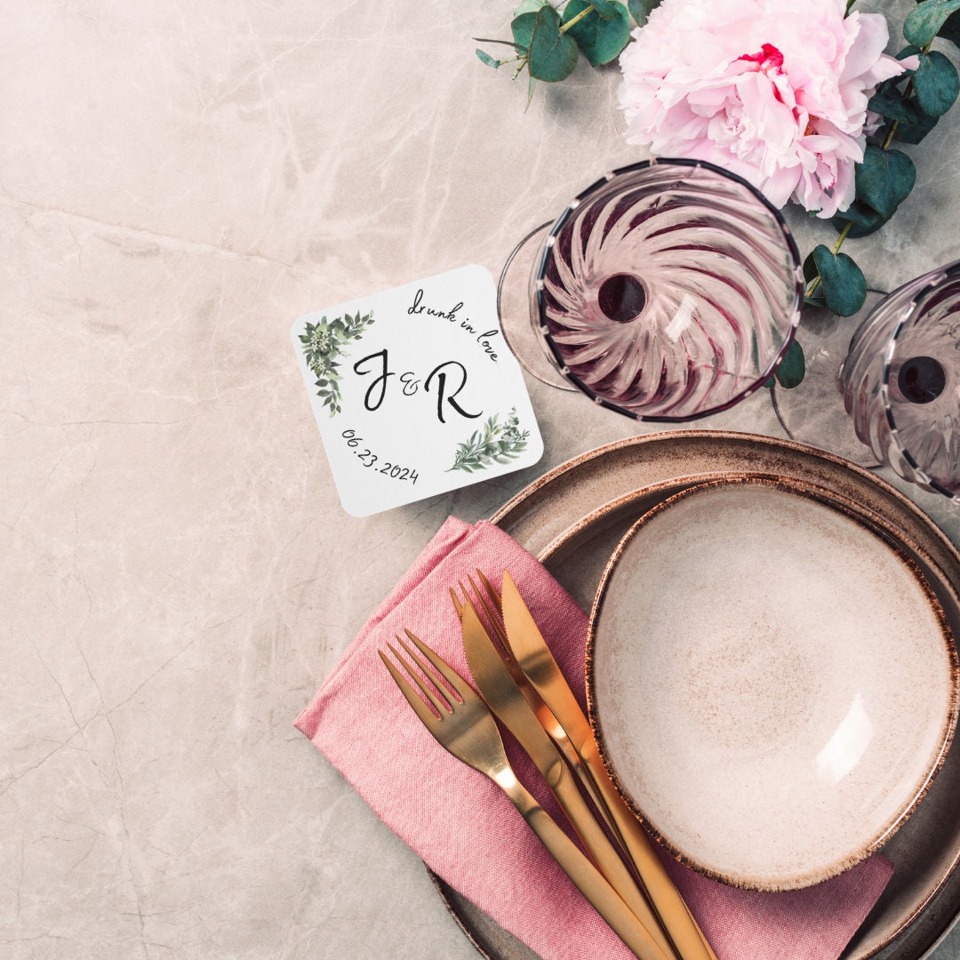 Wedding Coaster Custom Coaster Wedding Party Favors Wedding Table Decor ...