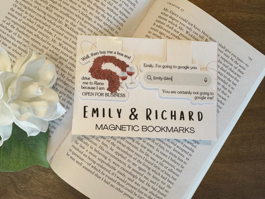Richard and Emily Magnetic Bookmarks: Book Lover Gift Set - Etsy