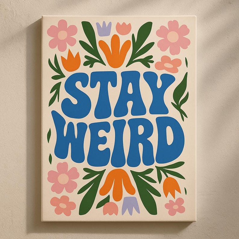 Floral Motivational Poster, Digital File, Retro - Etsy