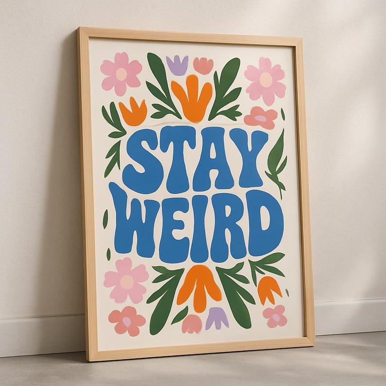 Floral Motivational Poster, Digital File, Retro - Etsy