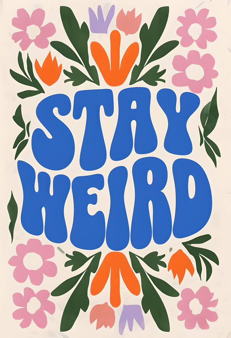 Floral Motivational Poster, Digital File, Retro - Etsy