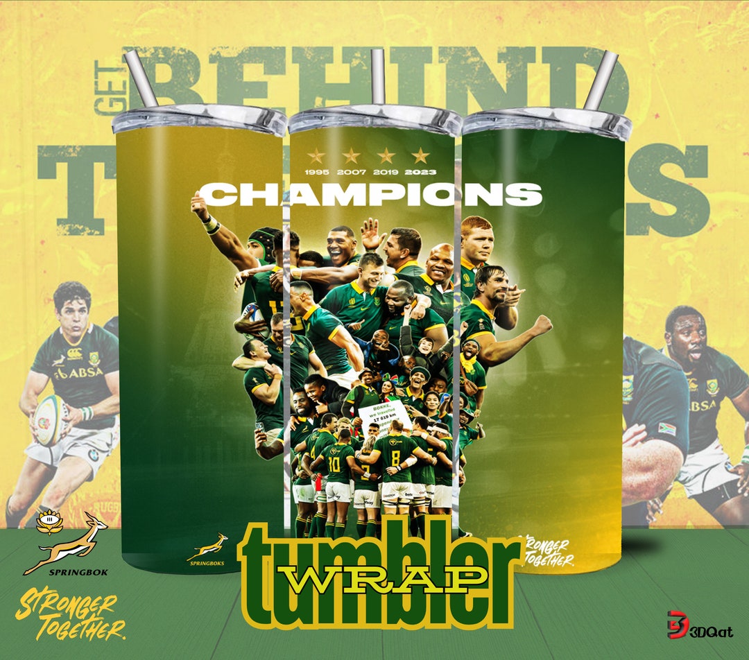 Springboks Champions 20oz Skinny Tumbler Wrap PNG - Etsy